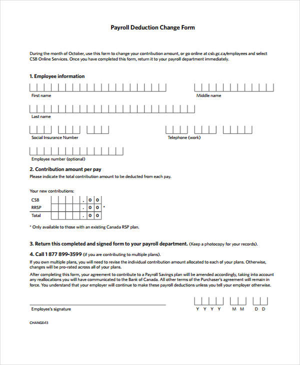 FREE 34+ Change Form Templates in PDF | MS Word | Excel