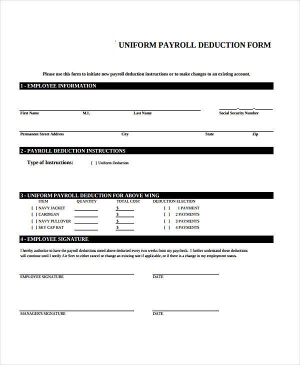 Free 34 Printable Payroll Forms In Pdf Excel Ms Word