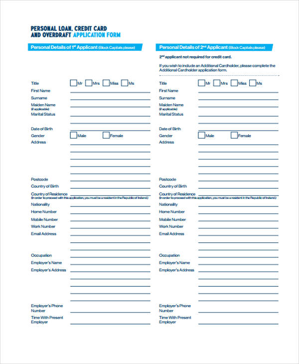 FREE 17+ Credit Application Forms in PDF | Excel | MS Word