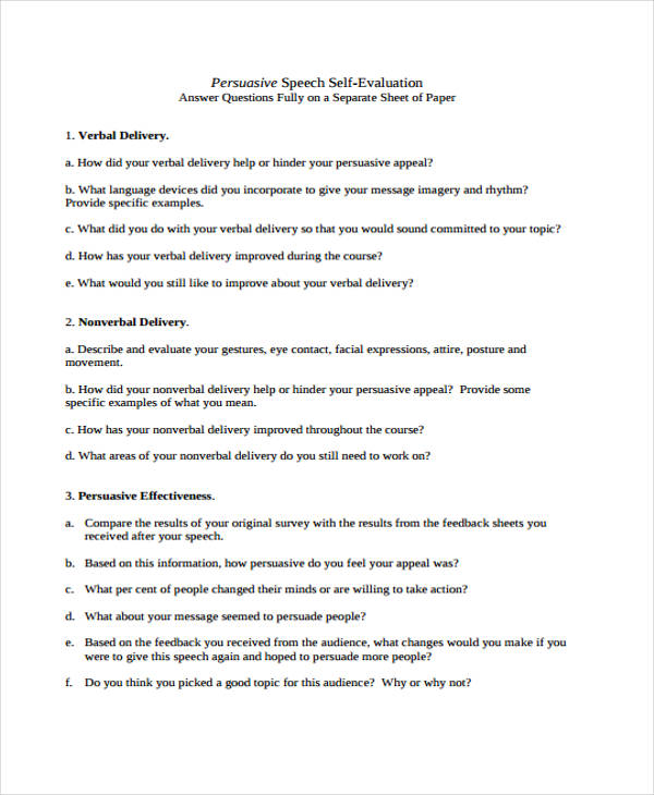 FREE 31+ Self-Evaluation Forms in PDF | MS Word | Excel