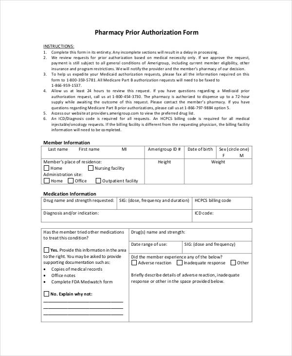 FREE 13+ Prior Authorization Forms in PDF | MS Word