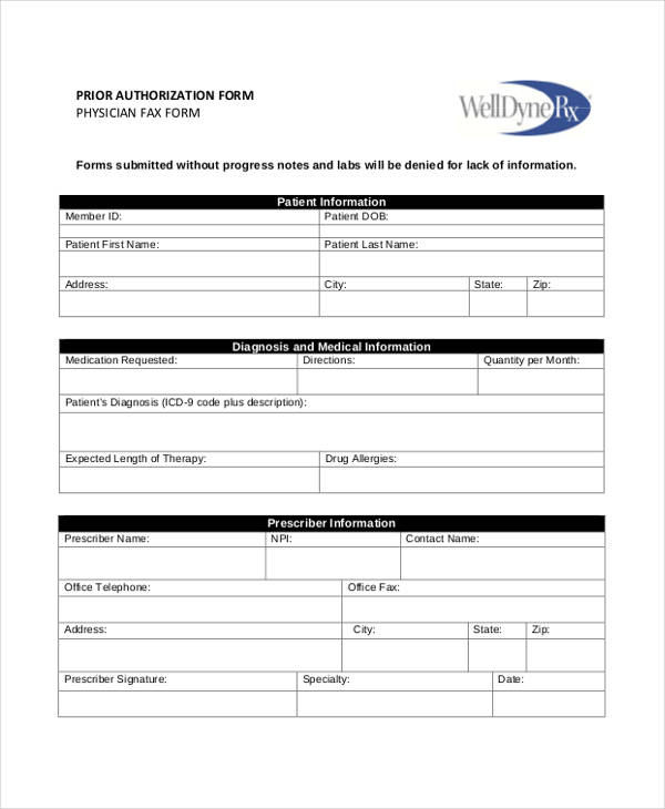 FREE 13+ Prior Authorization Forms in PDF | MS Word