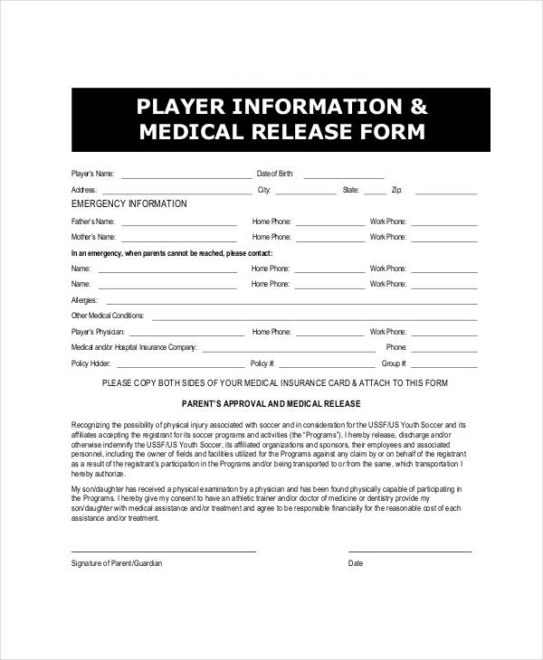 FREE 32+ Medical Release Form Samples, PDF, MS Word, Google Docs
