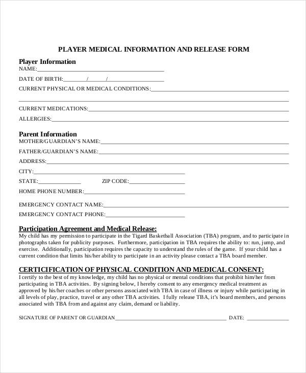 FREE 32+ Medical Release Form Samples, PDF, MS Word, Google Docs