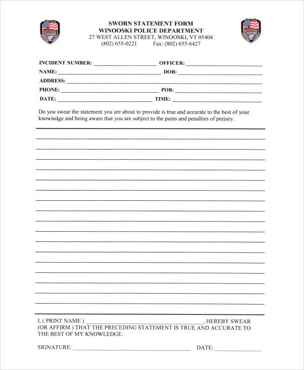 FREE 35 Printable Statement Forms In PDF Excel MS Word