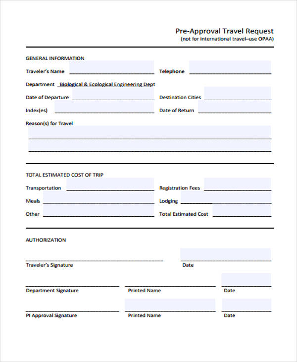 FREE 36+ Travel Request Form Samples, PDF, MS Word, Google Docs, Excel