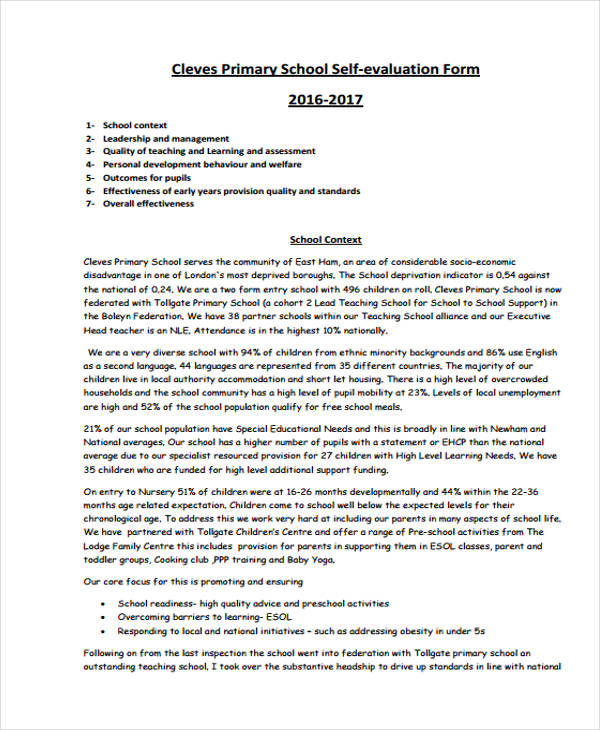 FREE 31+ Self-Evaluation Forms in PDF | MS Word | Excel