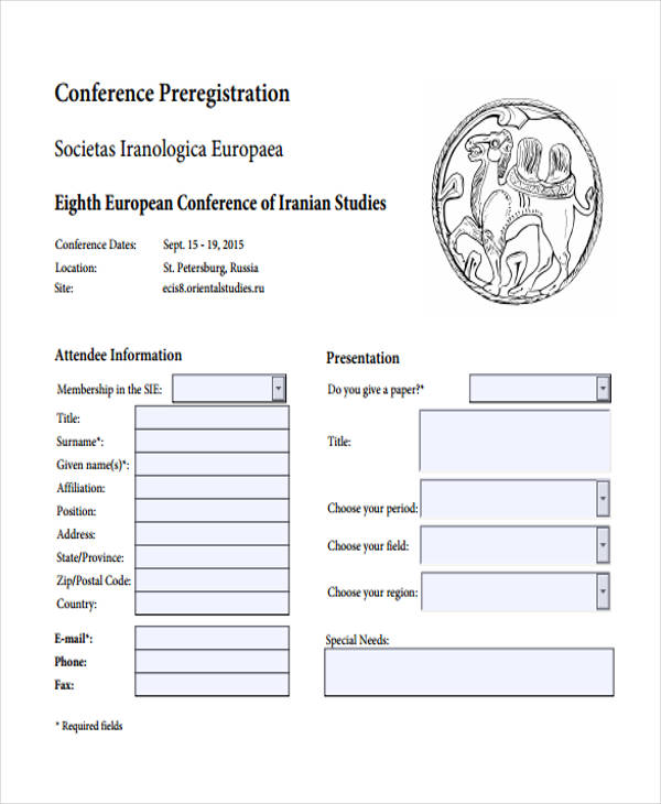 FREE 24+ Conference Registration Forms in PDF | Excel | MS Word