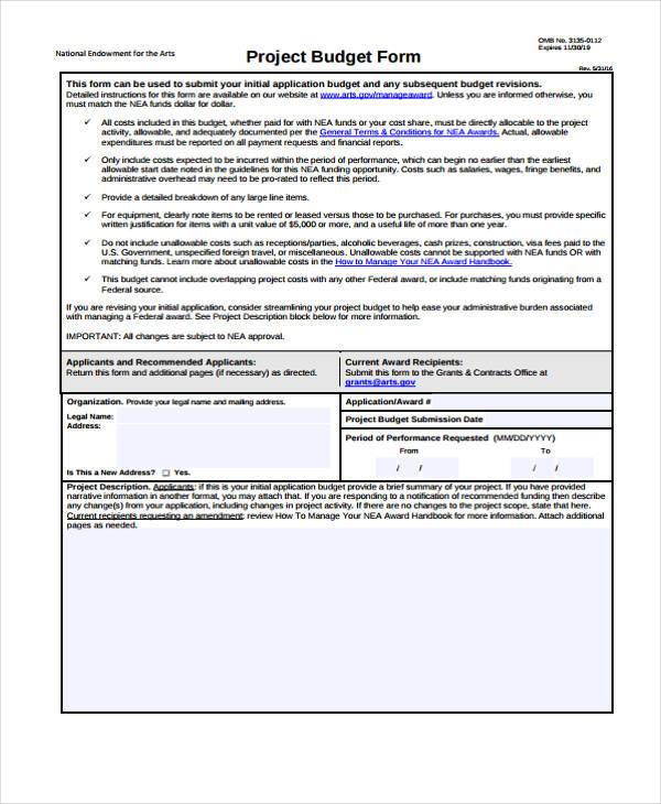 FREE 49+ Budget Forms in PDF | MS Word | Excel