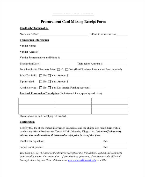 FREE 41+ Receipt Form Samples, PDF, MS Word, Google Docs, Excel