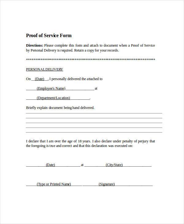 Fillable Proof Of Service Form California Printable Forms Free Online