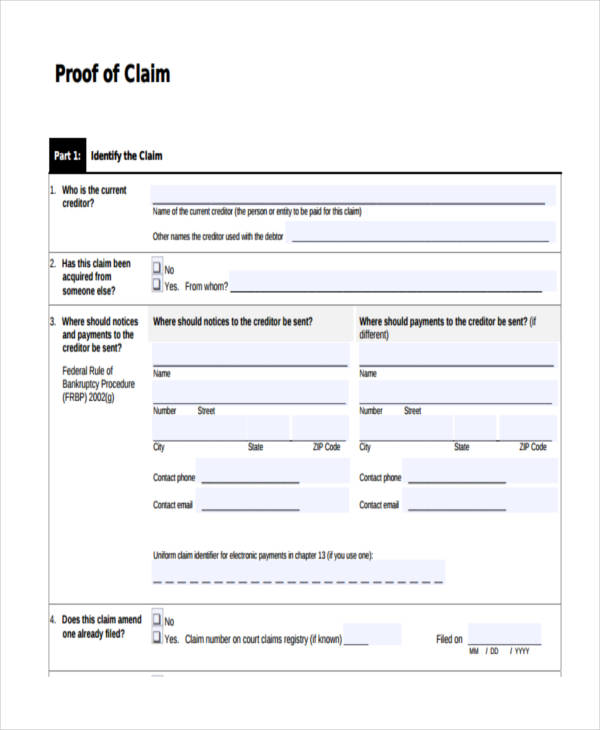 FREE 37+ Sample Claim Forms in PDF | Excel | MS Word