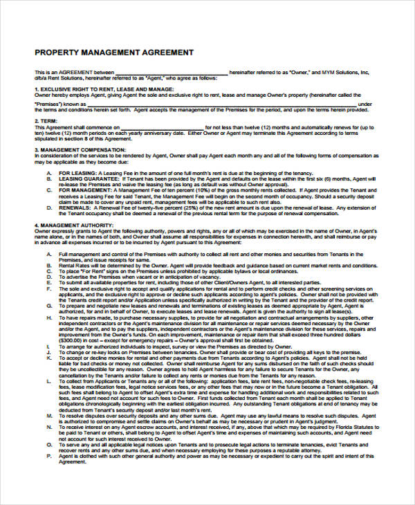 FREE 11+ Sample Property Agreement Forms in PDF | MS Word