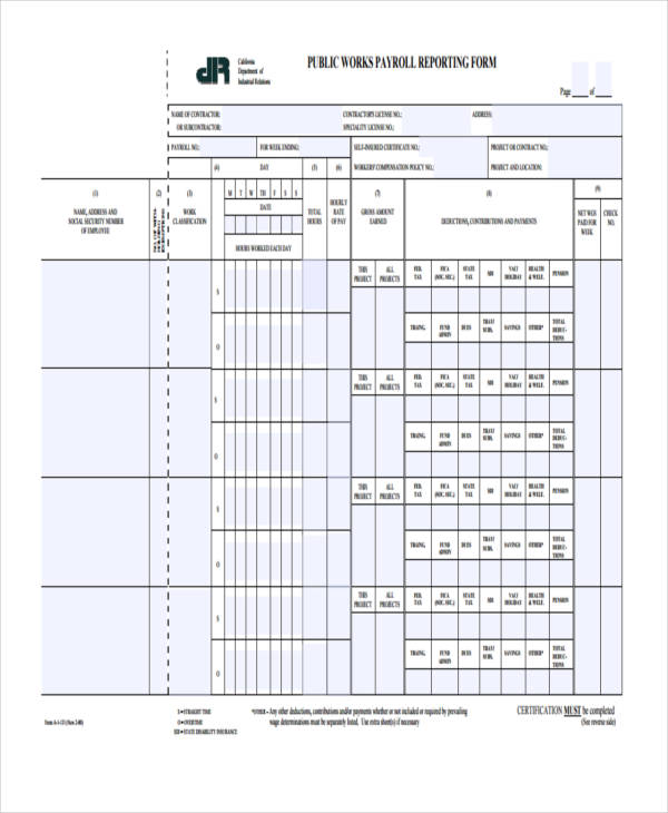 FREE 42+ Sample Payroll Forms in PDF | Excel | MS Word