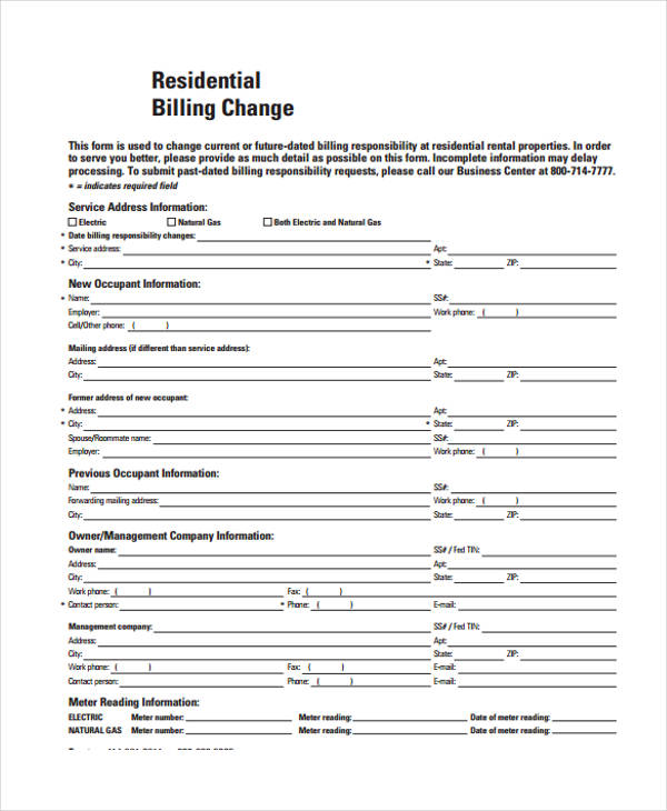 FREE 34+ Change Form Templates in PDF | MS Word | Excel