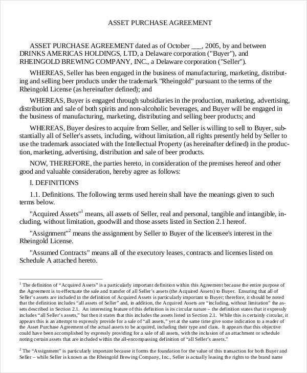 FREE 11+ Asset Purchase Agreement Forms in PDF | MS Word