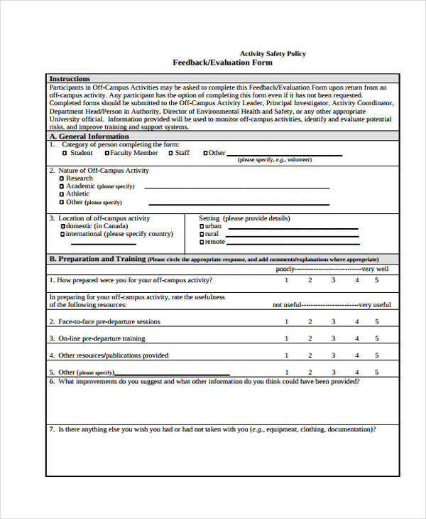FREE 30+ Training Evaluation Form Samples, PDF, MS Word, Google Docs