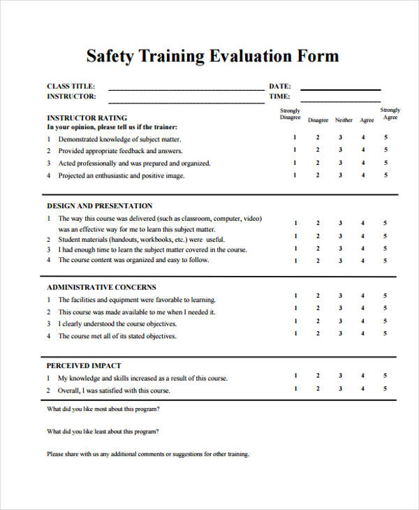 FREE 30+ Training Evaluation Form Samples, PDF, MS Word, Google Docs