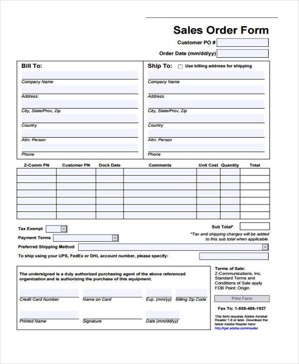 FREE 35+ Simple Order Forms in PDF | Excel | MS Word