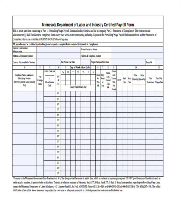 FREE 42+ Sample Payroll Forms in PDF | Excel | MS Word