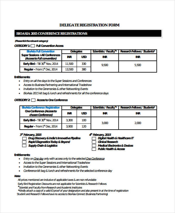FREE 21+ Conference Registration Form in PDF | MS Word | Excel