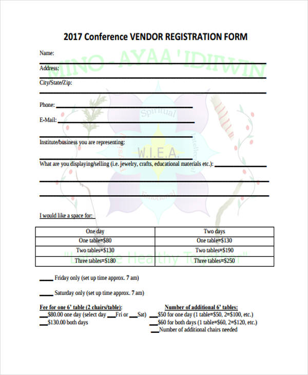 FREE 21+ Conference Registration Form in PDF | MS Word | Excel