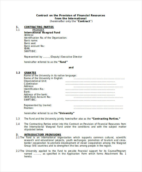 FREE 39+ Contract Form Samples, PDF, MS Word, Google Docs