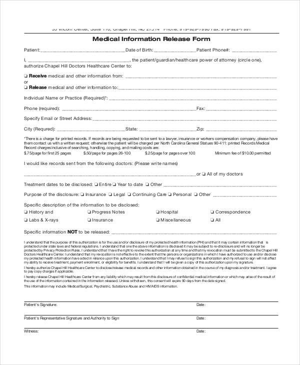 FREE 32+ Medical Release Form Samples, PDF, MS Word, Google Docs
