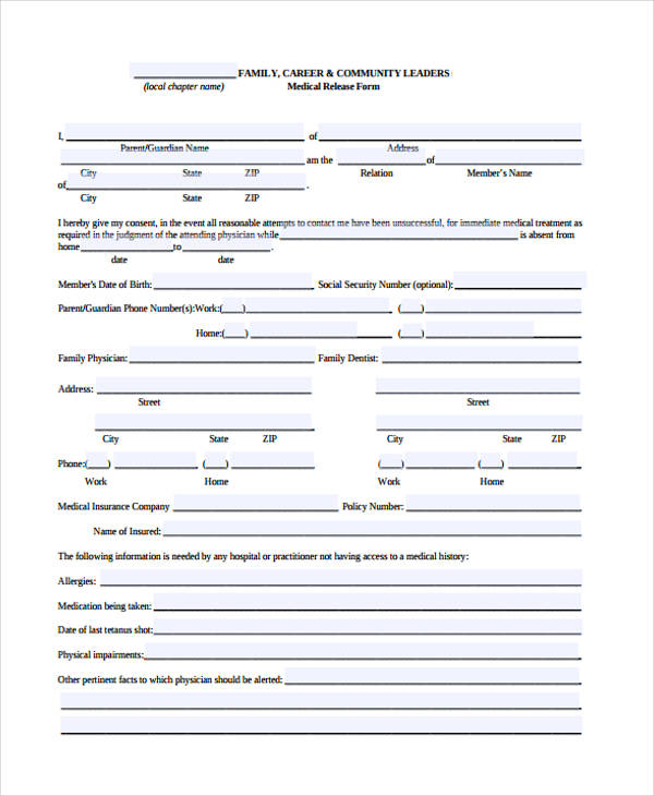 FREE 27+ Patient Release Form Samples, PDF, MS Word, Google Docs