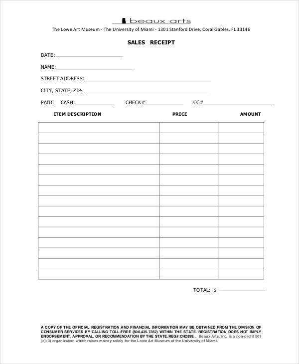 FREE 37+ Sample Receipt Forms in PDF | MS Word | Excel