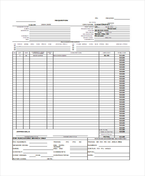 FREE 27+ Requisition Forms in Excel