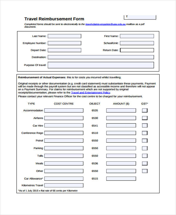 FREE 35+ Travel Form Samples, PDF, MS Word, Google Docs, Excel