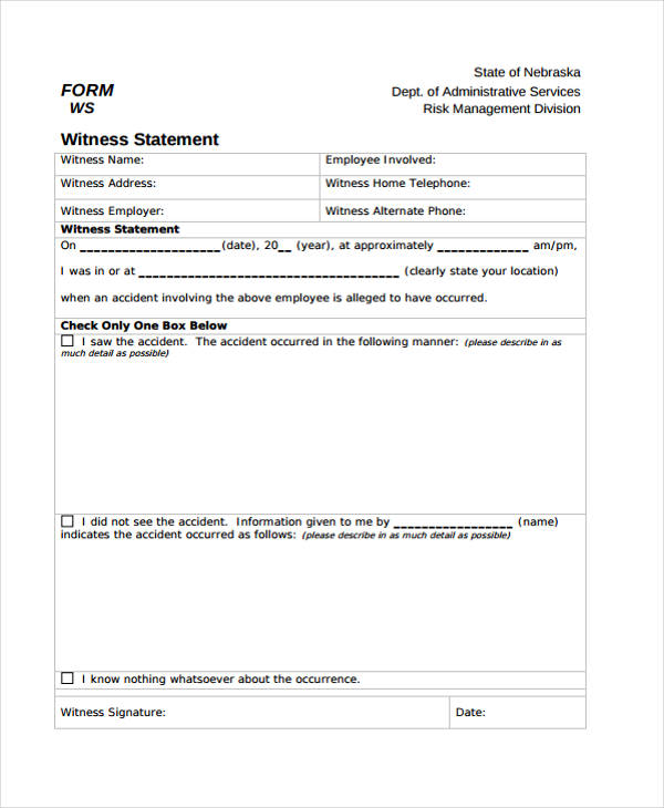 FREE 42+ Statement Form Samples, PDF, MS Word, Google Docs, Excel