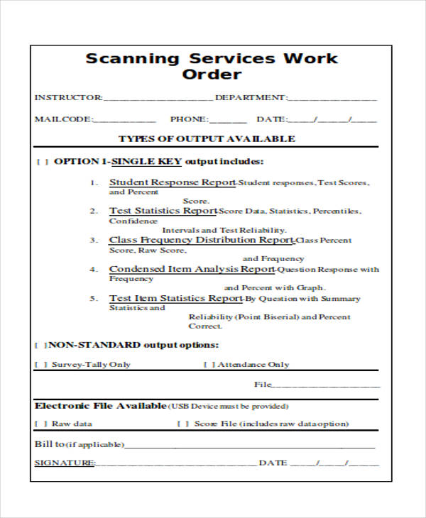 FREE 22+ Work Order Form Samples, PDF, MS Word, Google Docs