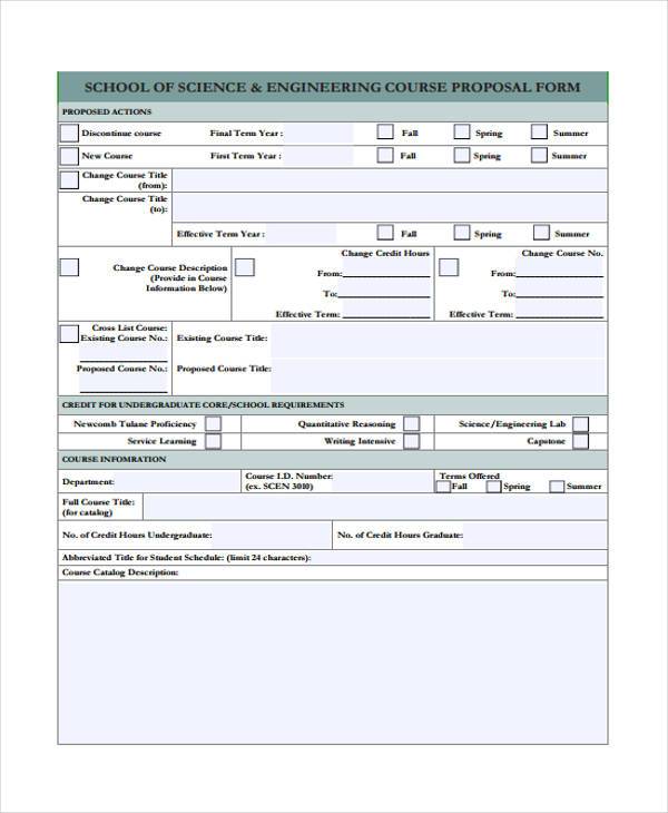 FREE 9+ Course Proposal Forms in PDF
