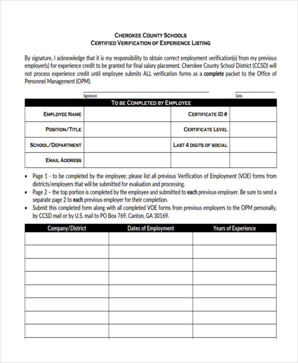 FREE 40+ Verification Form Samples, PDF, MS Word, Google Docs