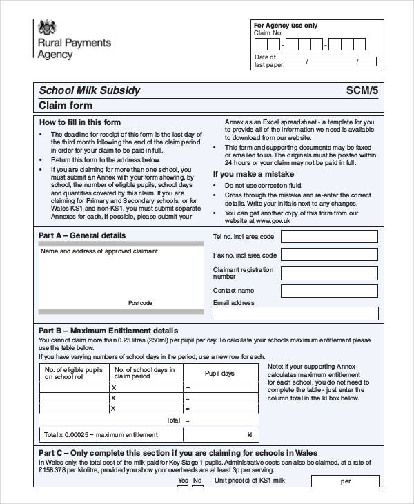 FREE 40+ Claim Forms in PDF | Excel | MS Word