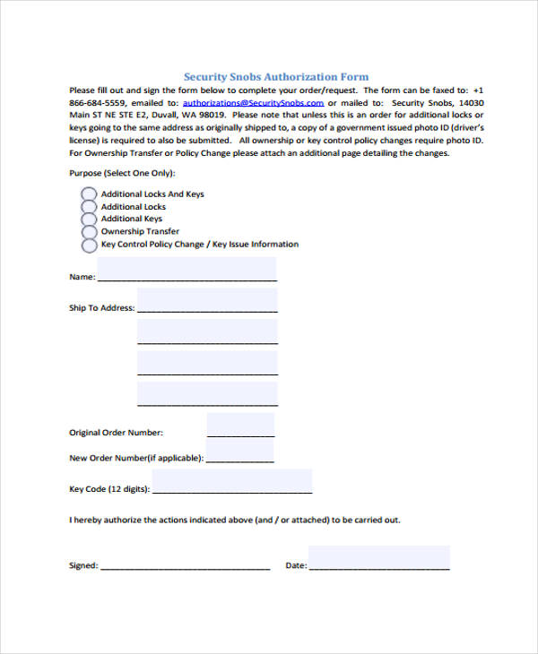 FREE 12+ Security Authorization Forms in PDF | MS Word