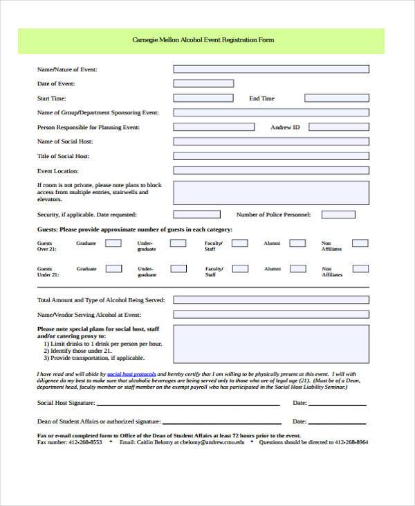 FREE 33 Sample Free Registration Forms In PDF Excel MS Word