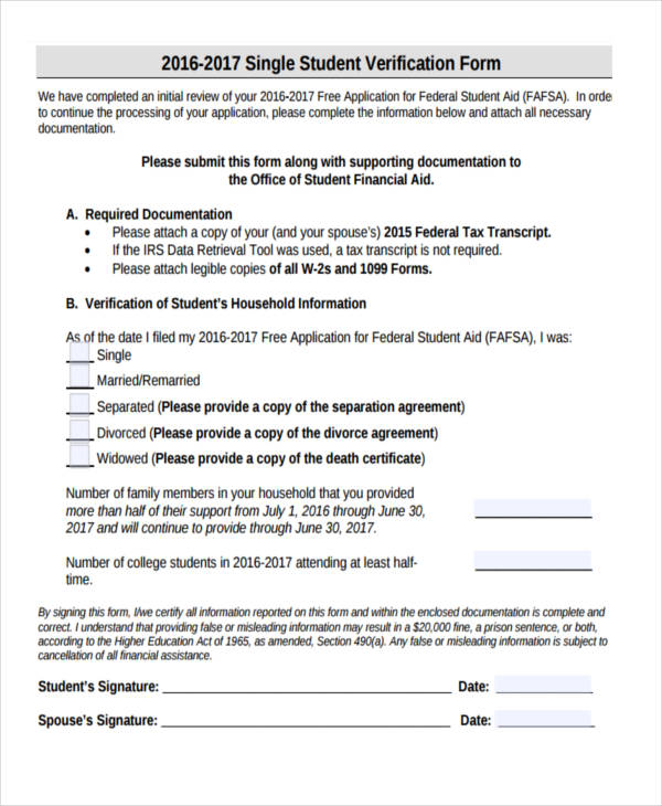 FREE 40+ Verification Form Samples, PDF, MS Word, Google Docs