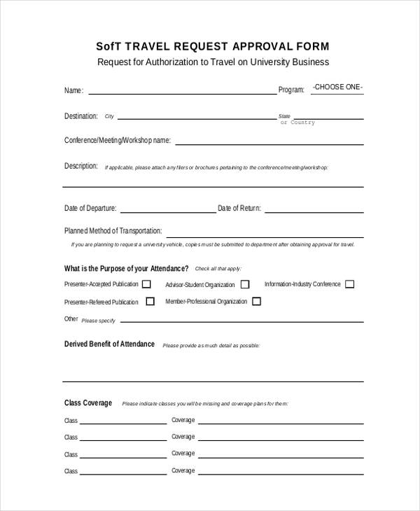 FREE 37+ Travel Request Form Examples in PDF | MS Word | Excel