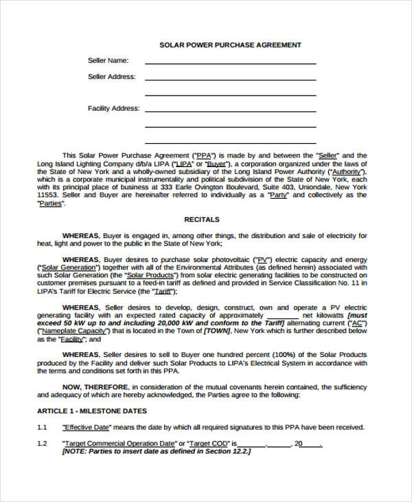 FREE 30+ Sample Purchase Agreement Forms in MS Word | PDF
