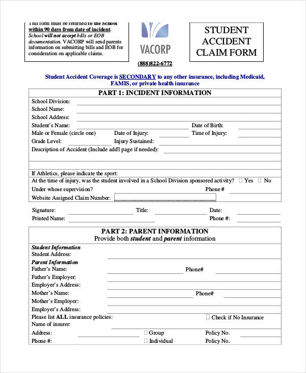 FREE 36+ Claim Form Samples, PDF, MS Word, Google Docs, Excel
