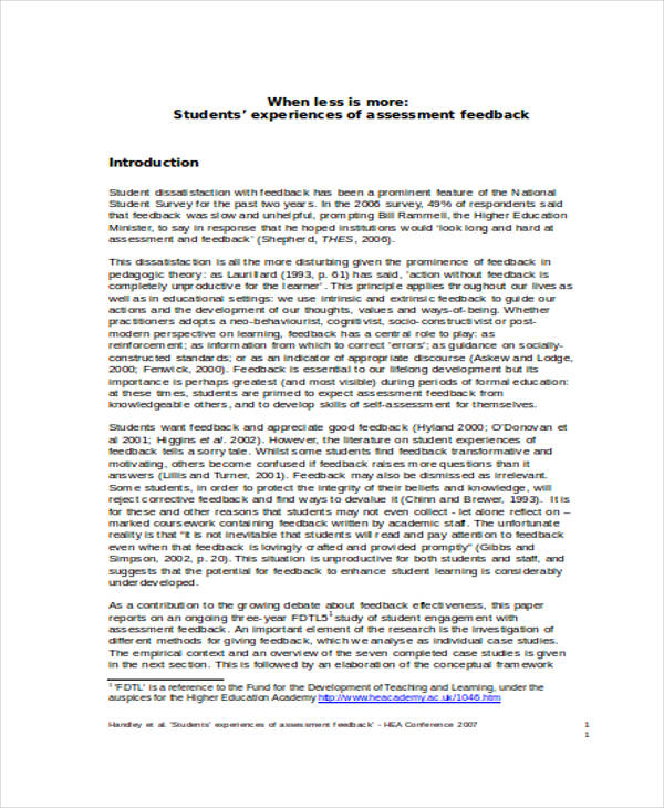 FREE 23+ Student Feedback Form Samples, PDF, MS Word, Google Docs