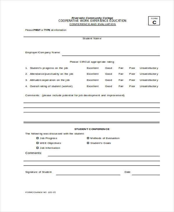 FREE 19 Student Feedback Forms In MS Word
