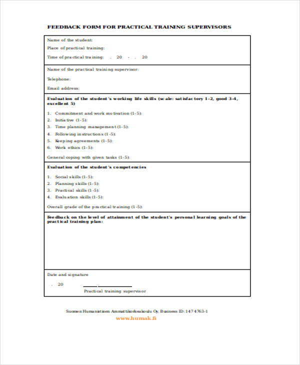 FREE 23+ Student Feedback Form Samples, PDF, MS Word, Google Docs