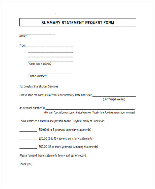 FREE 42+ Statement Form Samples, PDF, MS Word, Google Docs, Excel