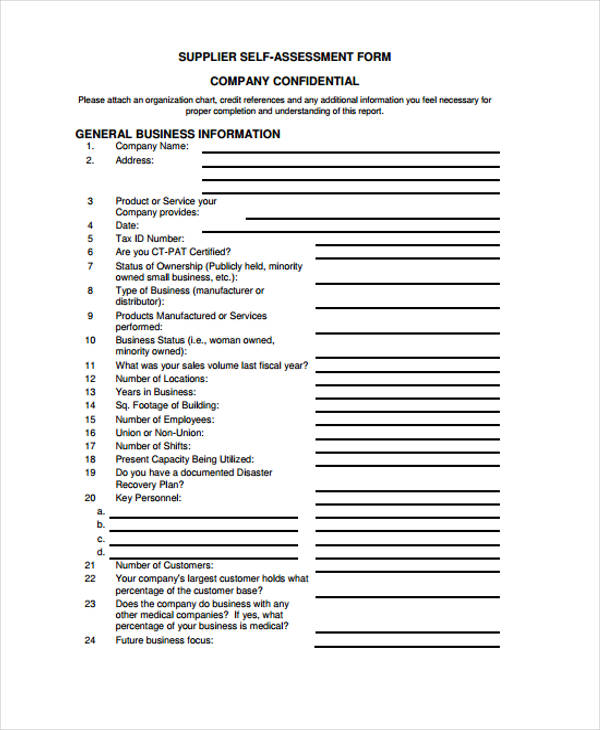 FREE 40+ Self-Assessment Form Samples, PDF, MS Word, Google Docs, Excel