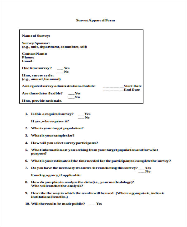 FREE 31+ Survey Forms in PDF | Excel | MS word