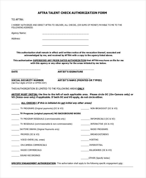 FREE 13+ Check Authorization Forms in PDF | MS Word